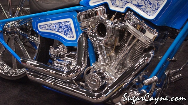 Geico Insurance Beautiful Baby Blue Custom Chopper At #NewYorkIMS