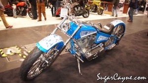 Geico Insurance Beautiful Baby Blue Custom Chopper At #NewYorkIMS