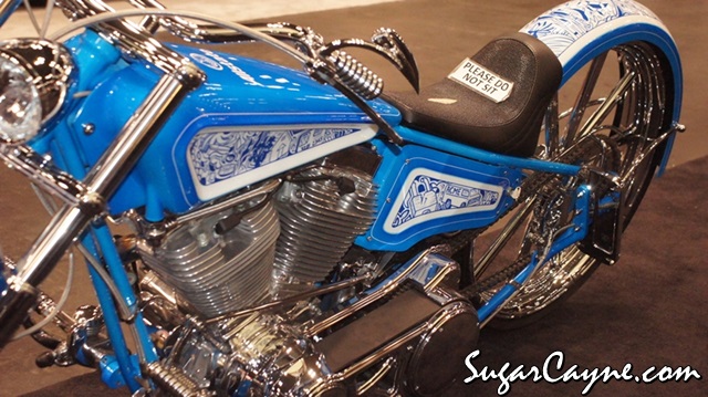 Geico Insurance Beautiful Baby Blue Custom Chopper At #NewYorkIMS