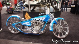 Geico Insurance Beautiful Baby Blue Custom Chopper At #NewYorkIMS