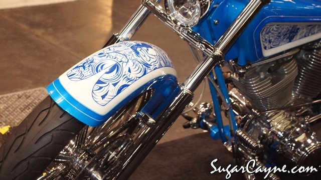 Geico Insurance Beautiful Baby Blue Custom Chopper At #NewYorkIMS