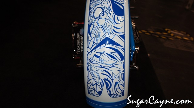 Geico Insurance Beautiful Baby Blue Custom Chopper At #NewYorkIMS