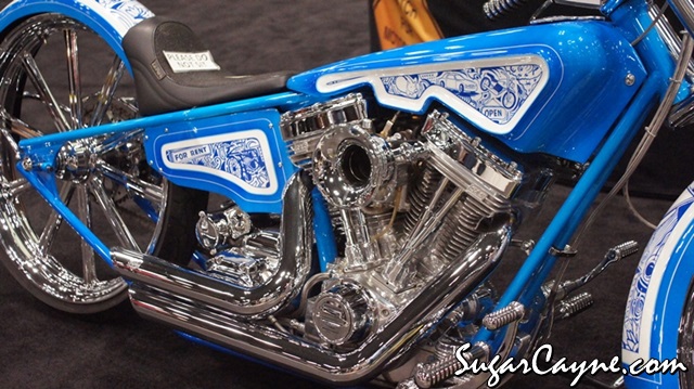 Geico Insurance Beautiful Baby Blue Custom Chopper At #NewYorkIMS