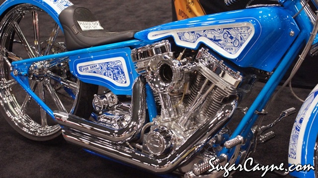 Geico Insurance Beautiful Baby Blue Custom Chopper At #NewYorkIMS