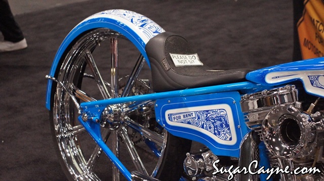 Geico Insurance Beautiful Baby Blue Custom Chopper At #NewYorkIMS