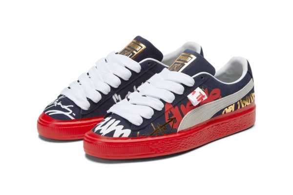 Alexander-John x PUMA Graffiti-Covered Suede "G-Tag" Sneakers