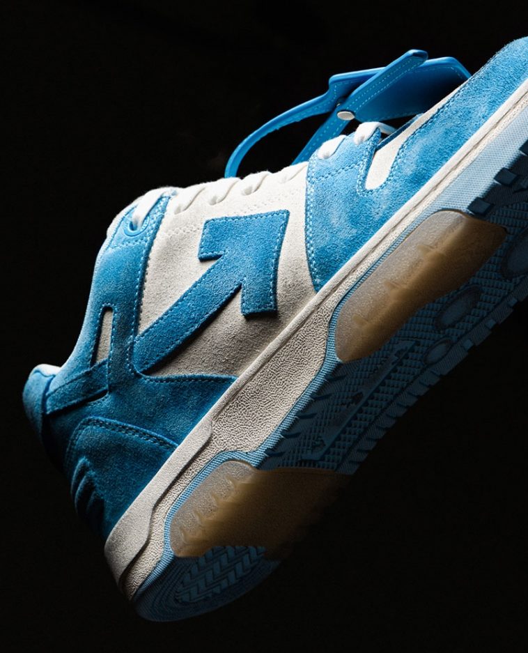 Off-White™ Full Suede 'OOO' Sneakers White/Light Blue Colorway