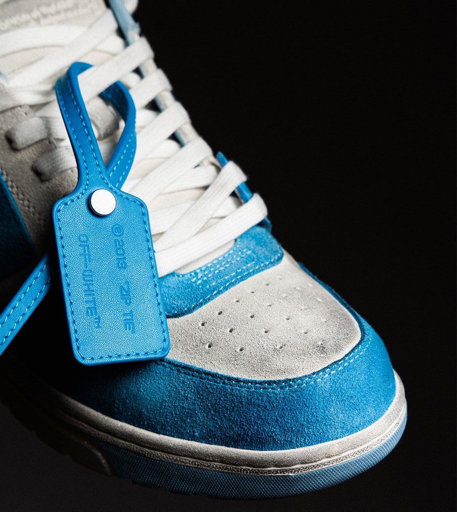 Off-White™ Full Suede 'OOO' Sneakers White/Light Blue Colorway