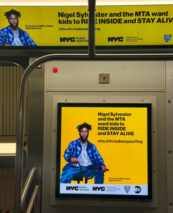 Nigel Sylvester MTA Ride Inside Stay Alive Campaign